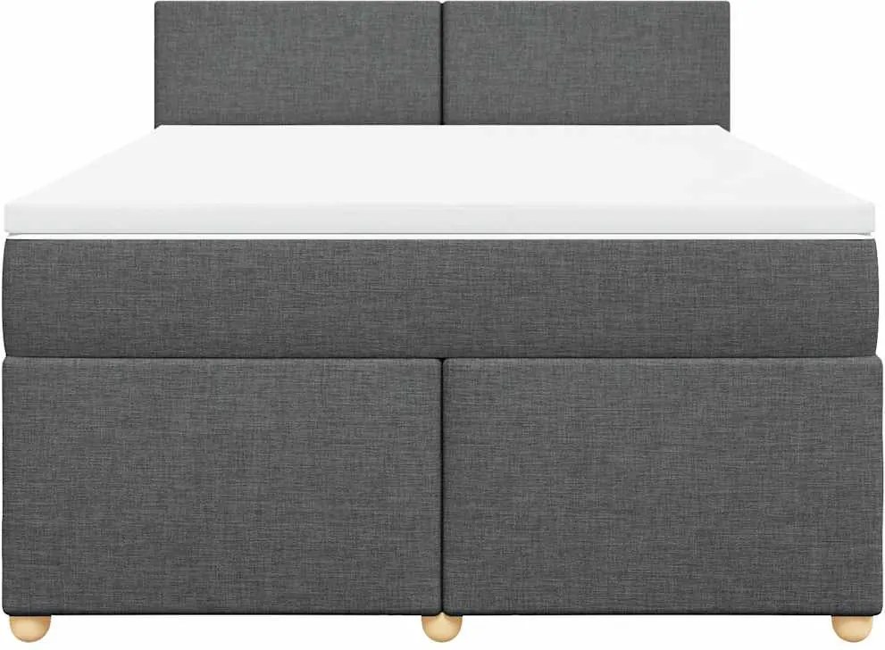 Box spring postel s matrací tmavě šedý 140 x 190 cm textil 3286669