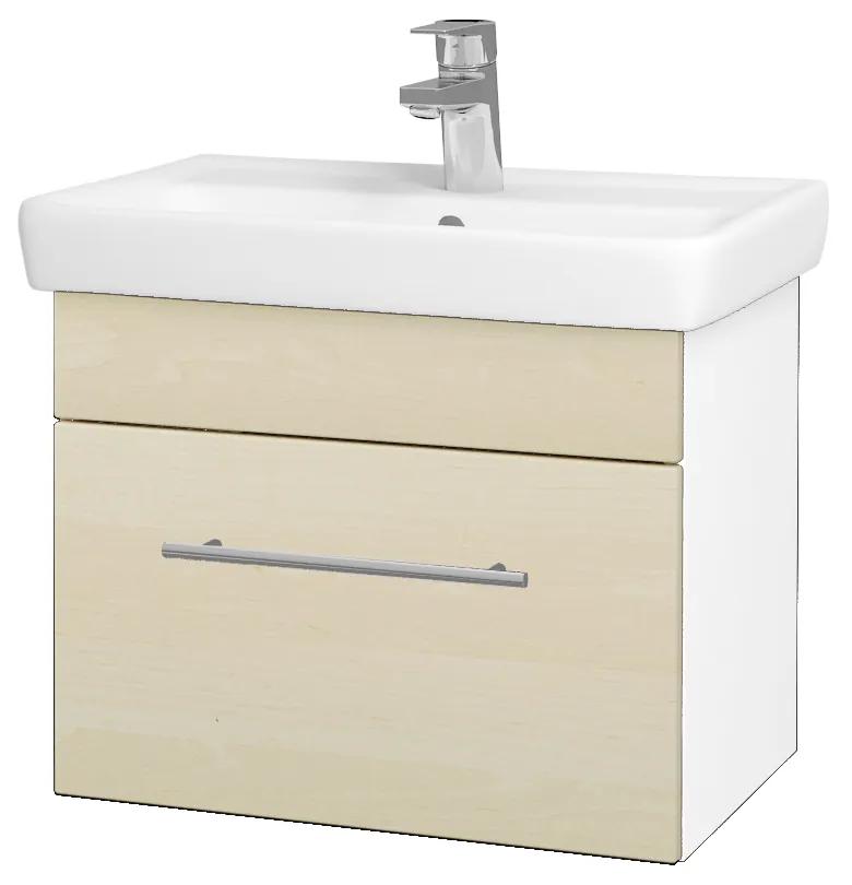 Dřevojas Koupelnová skříň SOLO SZZ 55 Varianta: N01 Bílá lesk / Úchytka T01 / D05 Oregon