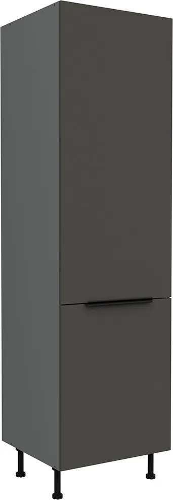ARIA pi | vysoká skříňka 60 LO-215 2F na vestavnou lednici | 60 cm | ANTI FINGERPRINT povrch | antracit/šedá grafit