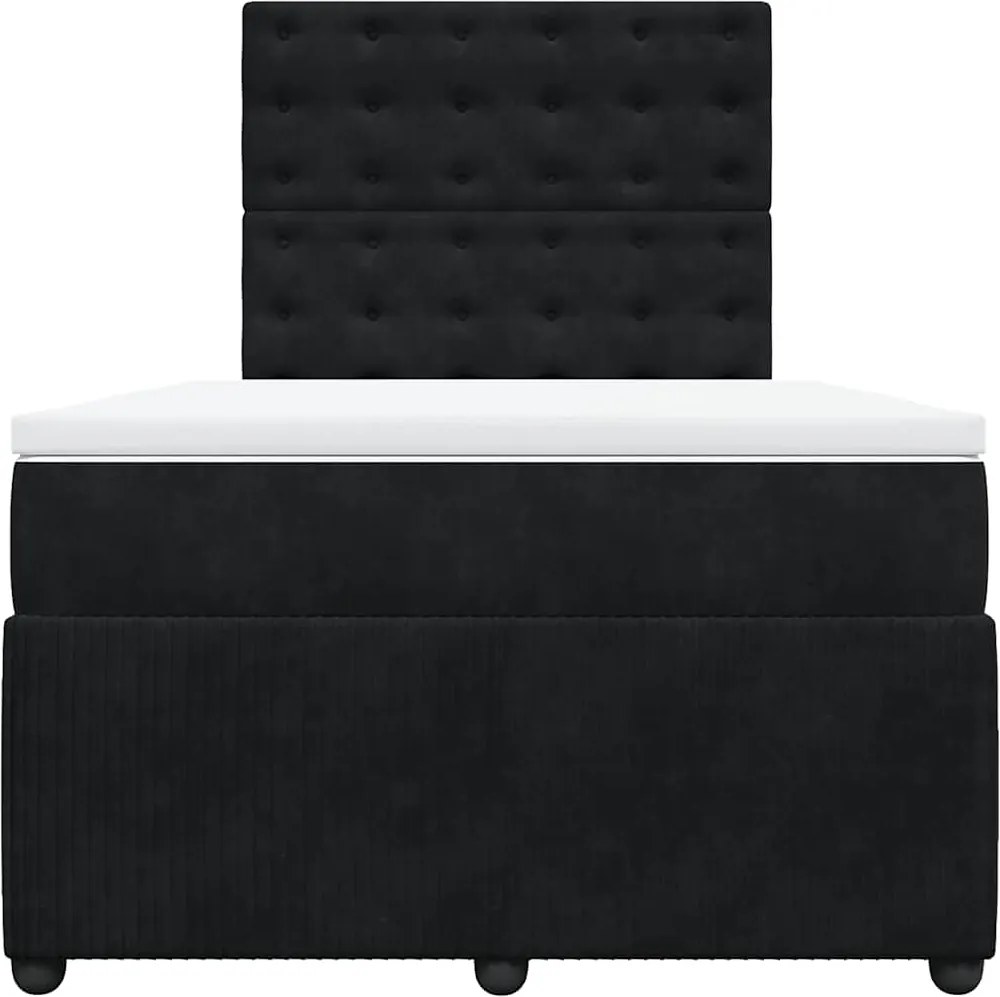 Box spring postel s matrací černá 120 x 190 cm samet 3294600