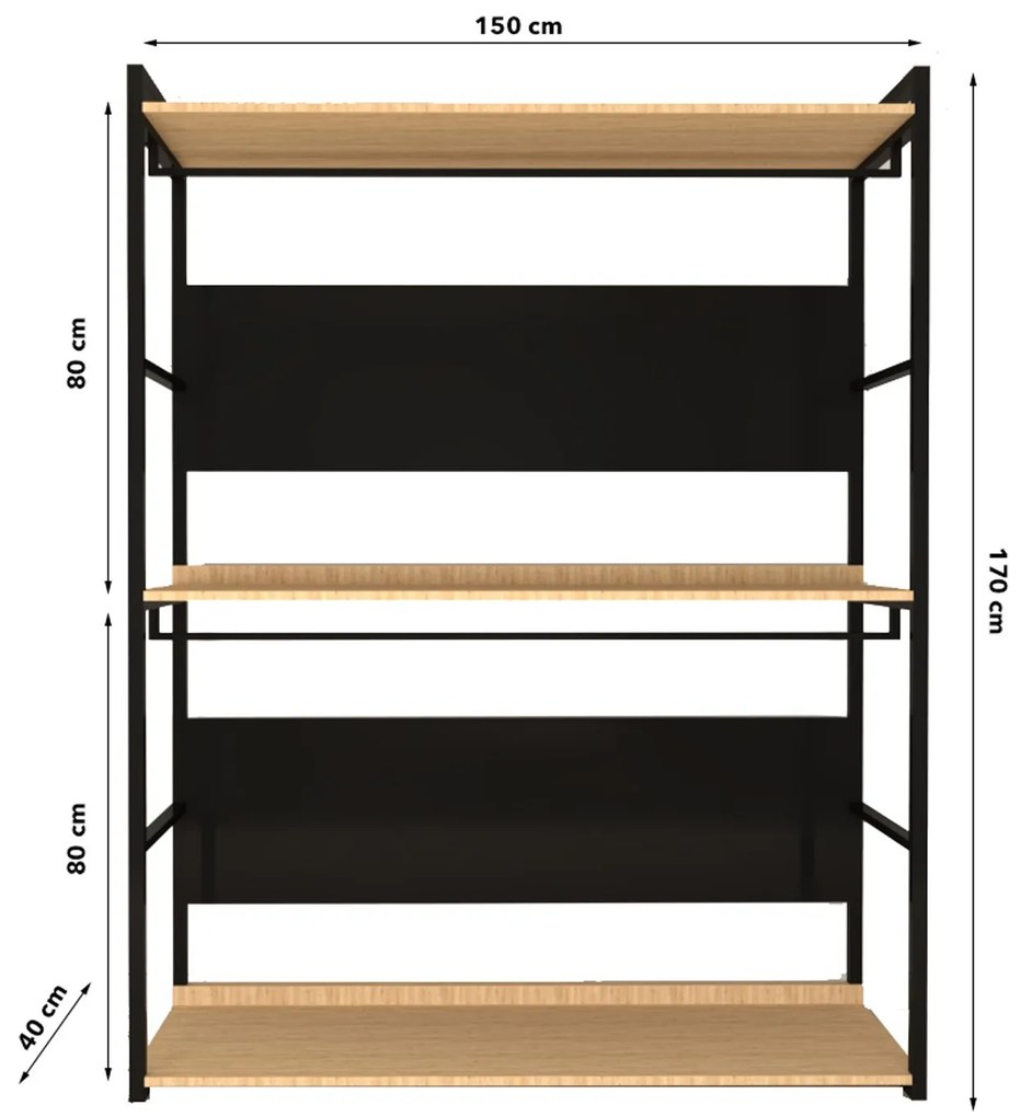 Kalune design Otevřená šatní skříň PERPA 170x160 cm