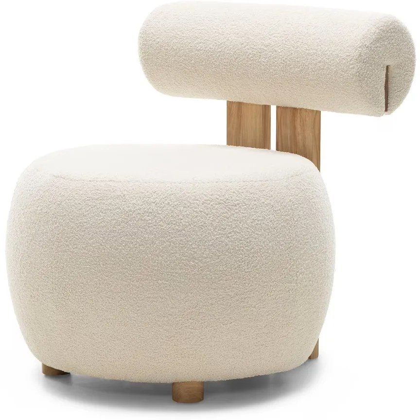 Krémové designové křeslo HANNA, dub