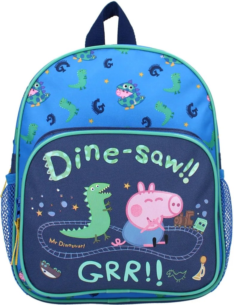 Chlapecký batoh s přední kapsou Prasátko Peppa - motiv Prasátko George s dinosaurem - 7L