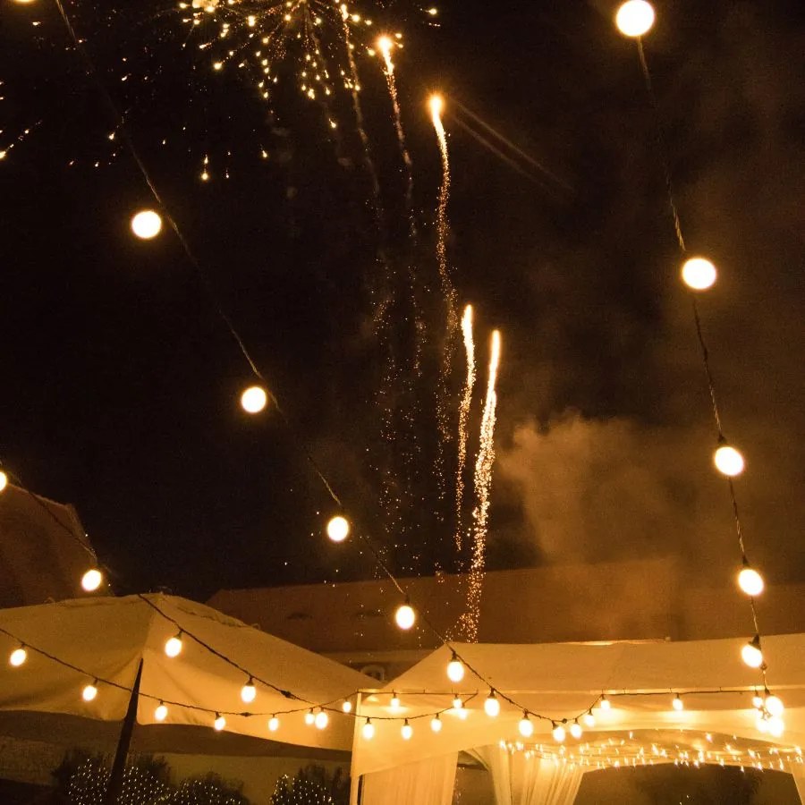 Easy Fix LED party osvětlení, 5 m, venkovní, 10 kouliček, 70 teple bílých diod, černý kabel, IP67, prodlužovací
