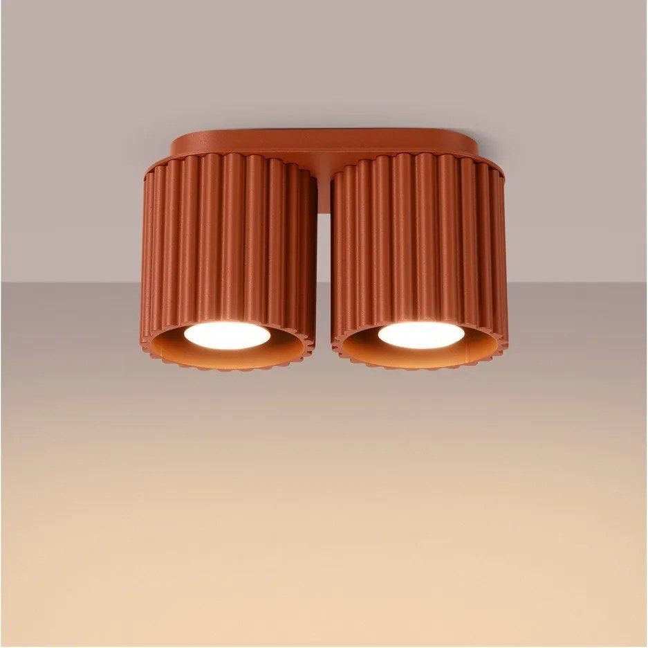 Kovové bodové svítidlo v terakotové barvě 10x21 cm Zora – Sollux