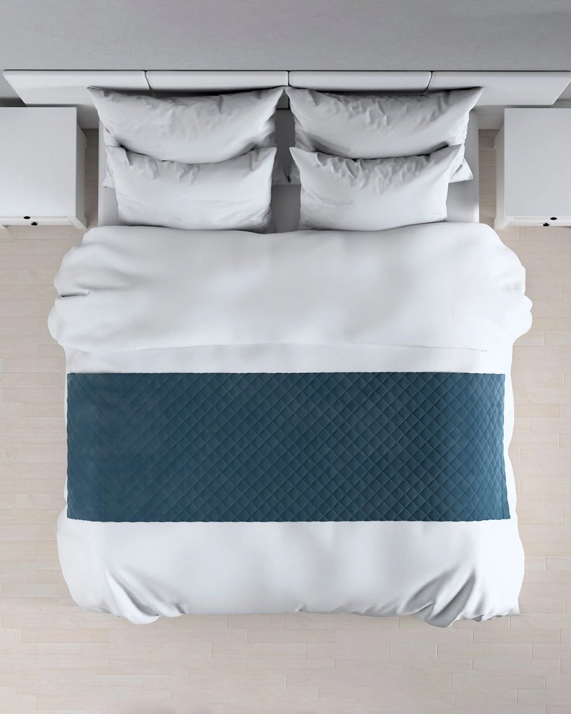 Hotelový přehoz – běhoun Velvet 60x200 cm barva modrá látka lesklé, sametová
