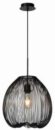LUCIDE WIRIO Pendant E27 D35cm Black, závěsné svítidlo, lustr