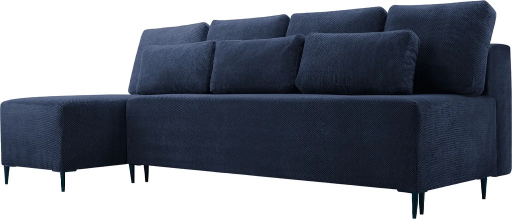 Rohová rozkládací sedací souprava do L MAROKO, 251 cm, s úložným prostorem Roh pohovky: Levý roh, Barva látky: Tmavě zelená (Onega 01)