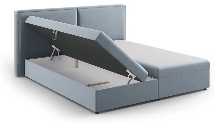 Světle modrá boxspring postel s úložným prostorem 160x200 cm Arendal – Cosmopolitan Design