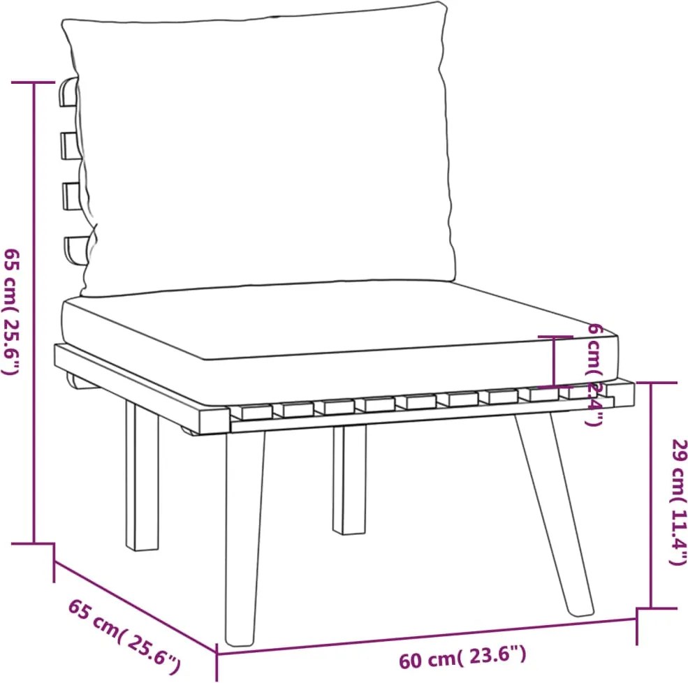 4dílná zahradní sedací souprava s poduškami masivní akácie 3087001
