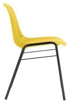 Plastová jídelní židle Manutan Chaise, žlutá