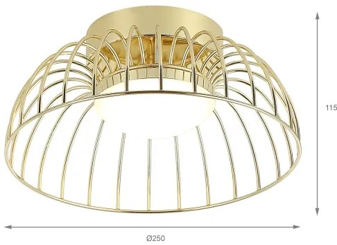 LED Stropní svítidlo BETSY LED/12W/230V pr. 25 cm zlatá