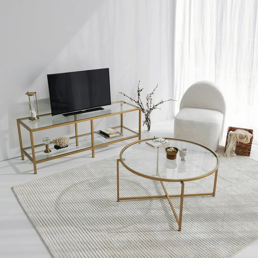 KALUNE DESIGN Kovový TV stolek GLAMP zlatý 552NOS2223