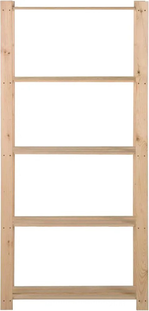 Úložný regál s 5 policemi 80 x 28,5 x 170 cm masivní borovice 327320