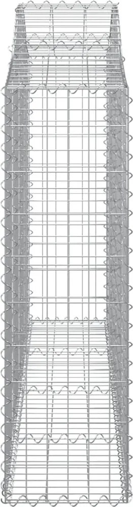 vidaXL Klenuté gabionové koše 7 ks 200x30x100/120cm pozinkované železo [3145435]