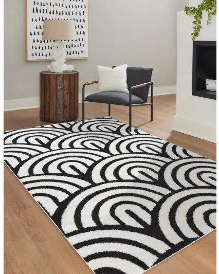 Dywany Łuszczów, Kusový koberec Mode 8629 cream/black, 120x170, bílá, černobílá, kancelář