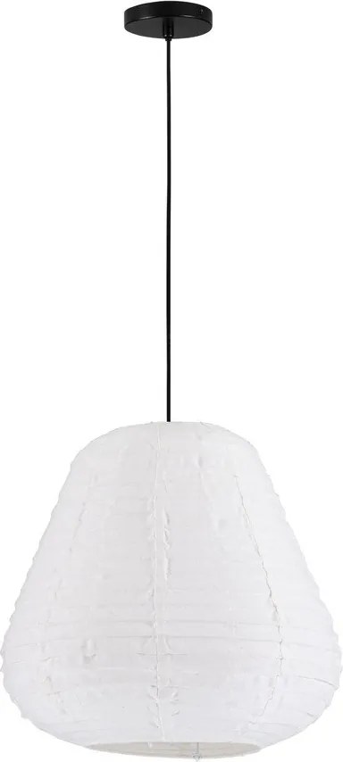 Bílé lněné závěsné svítidlo ø 50 cm Linnet – Nova Luce