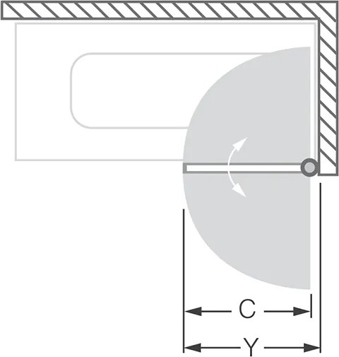 Roth TV1/700 vanová zástěna oboustranně otevíratelná 70 x 140 cm 706-7000000-01-02 stříbro / transparent