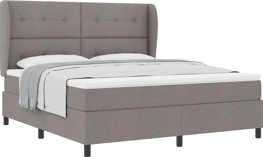 Postel s boxspringem s čelo Taupe 180 x 200 cm textil 3340582