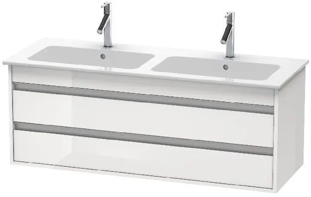 Duravit Ketho - Umyvadlová skříňka 48x127x48 cm, 2 zásuvky, lesklá bílá KT643202222