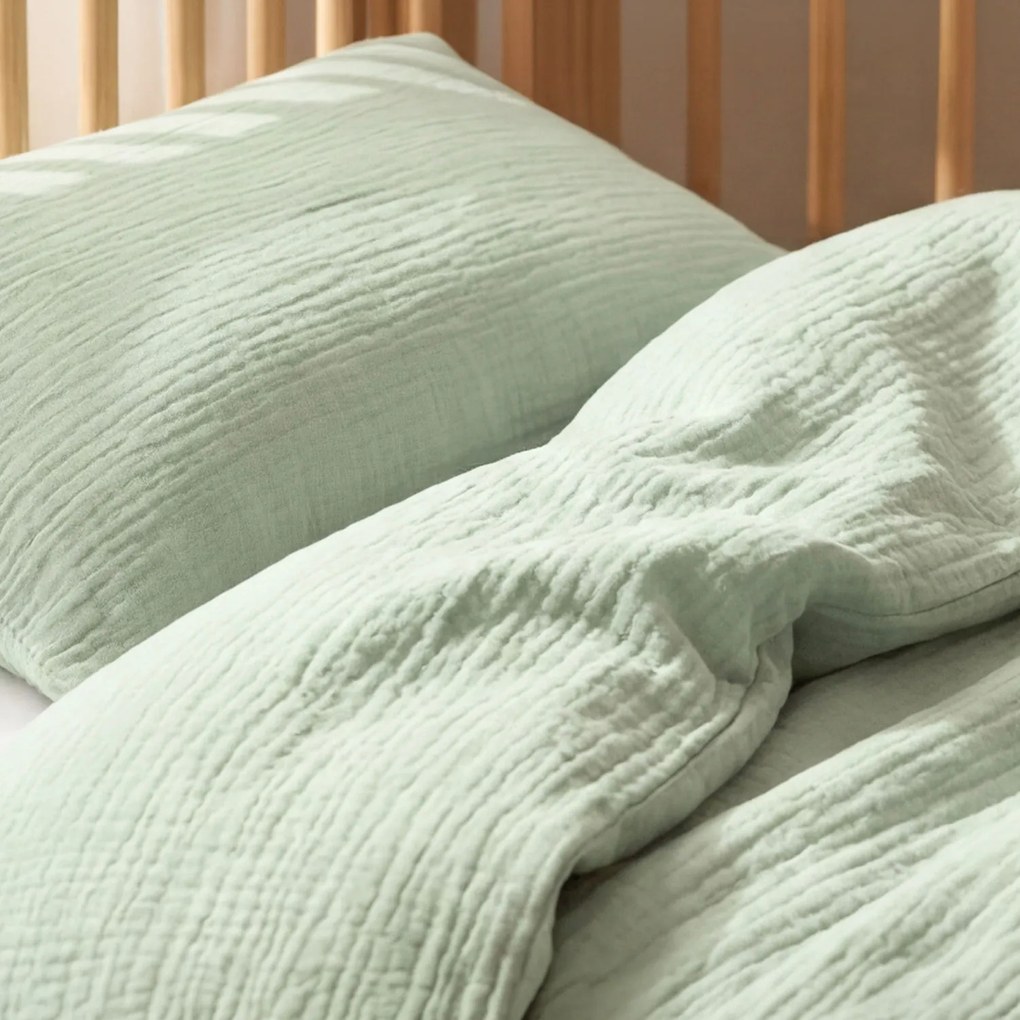 Celoroční mušelínové povlečení do postýlky Salvia - GOTS Velikost: 95 x 130 + 45 x 65