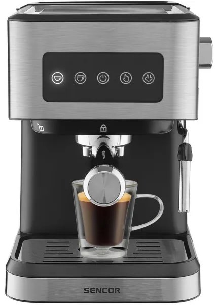 Sencor - Pákový kávovar espresso 1050W/230V černá/matný chrom