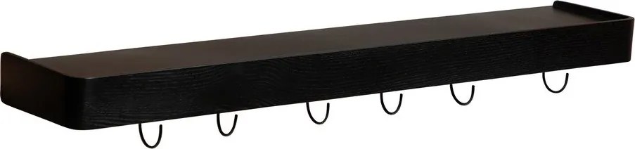 Černý nástěnný věšák v dekoru jasanu s poličkou 120 cm Protopia – DAN-FORM Denmark