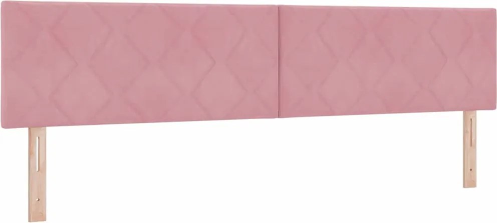 Postel s boxspringem s čelo Růžová 200 x 200 cm samet 3341545