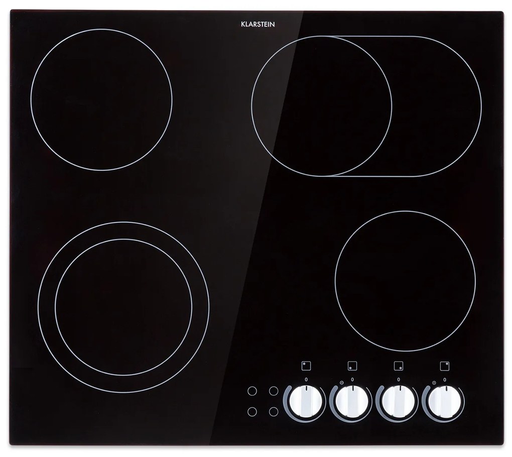 Klarstein EasyCook, sklokeramická varná deska, 6100 W, otočný regulátor, černá