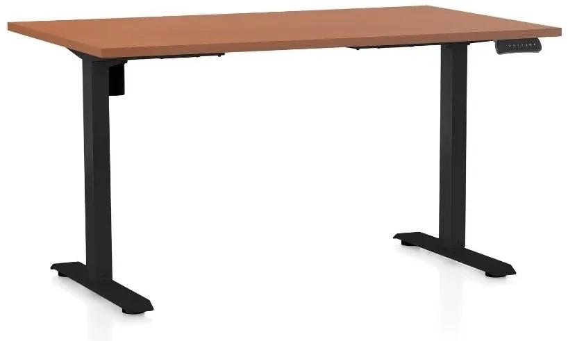 Výškově nastavitelný stůl OfficeTech B, 120 x 80 cm - černá podnož Barva: Světle šedá