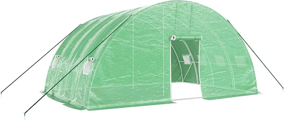 Skleník s ocelovým rámem zelený 24 m² 6x4x2,85 m 3188105