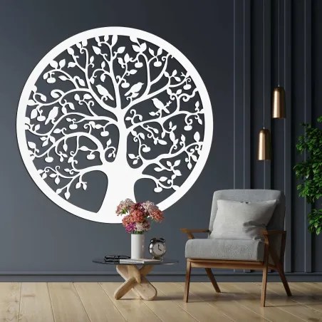 Dřevěný Strom života s ptáky | Luxusní dekorace na zeď | SENTOP PR0382
