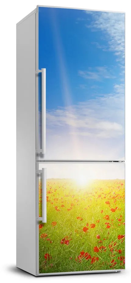 Wallmuralia Nálepka na ledničku samolepící Pole máků 60x180 cm
