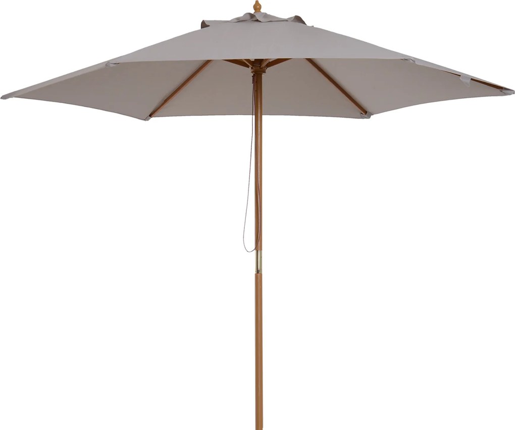 Outsunny Slunečník Outsunny, zahradní slunečník, 3 patra, ochrana proti slunci, bambus 180/㎡ polyester, šedý, Ø2,5 x 2,3 m | Aosom