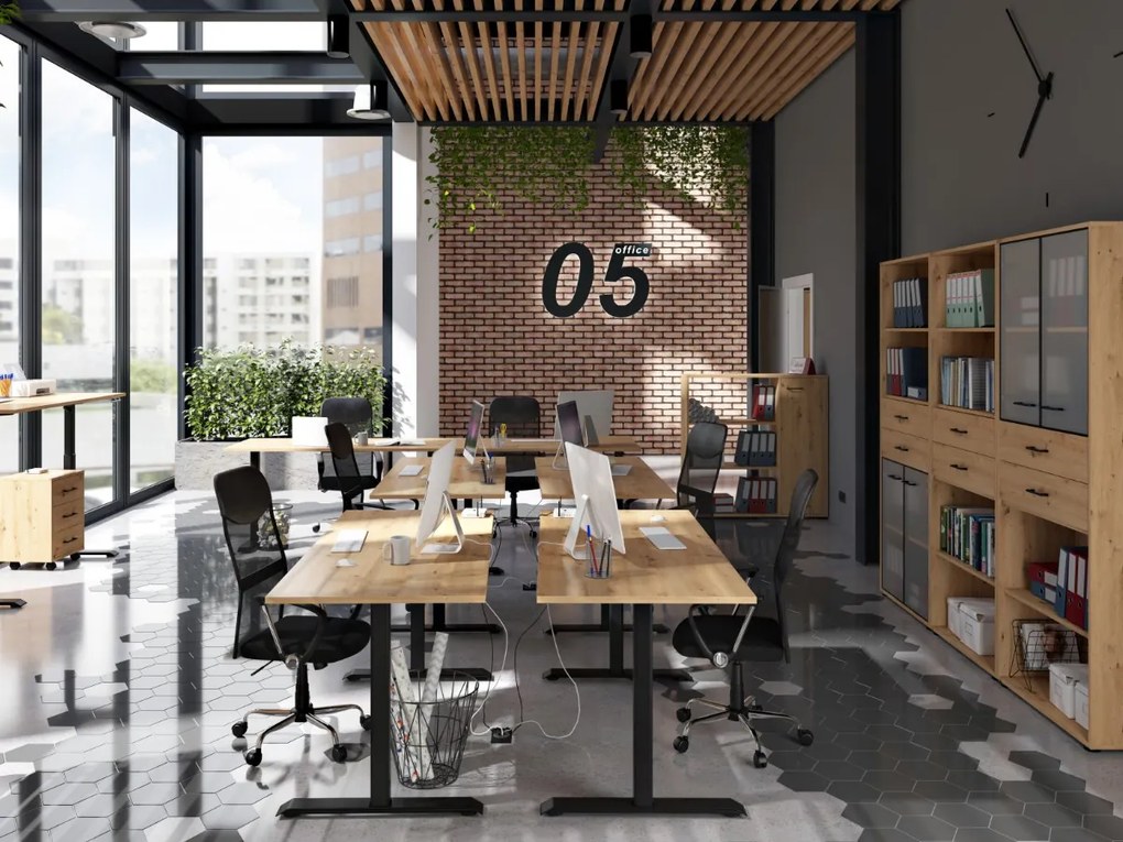 SPACE OFFICE regál REG4D/200/F12, dub artisan