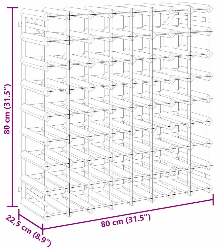 vidaXL Marketos Stojan na víno na 72 lahví masivní borové dřevo