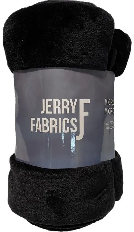 JERRY FABRICS Plyšová deka Černá super soft  Polyester, 150/200 cm