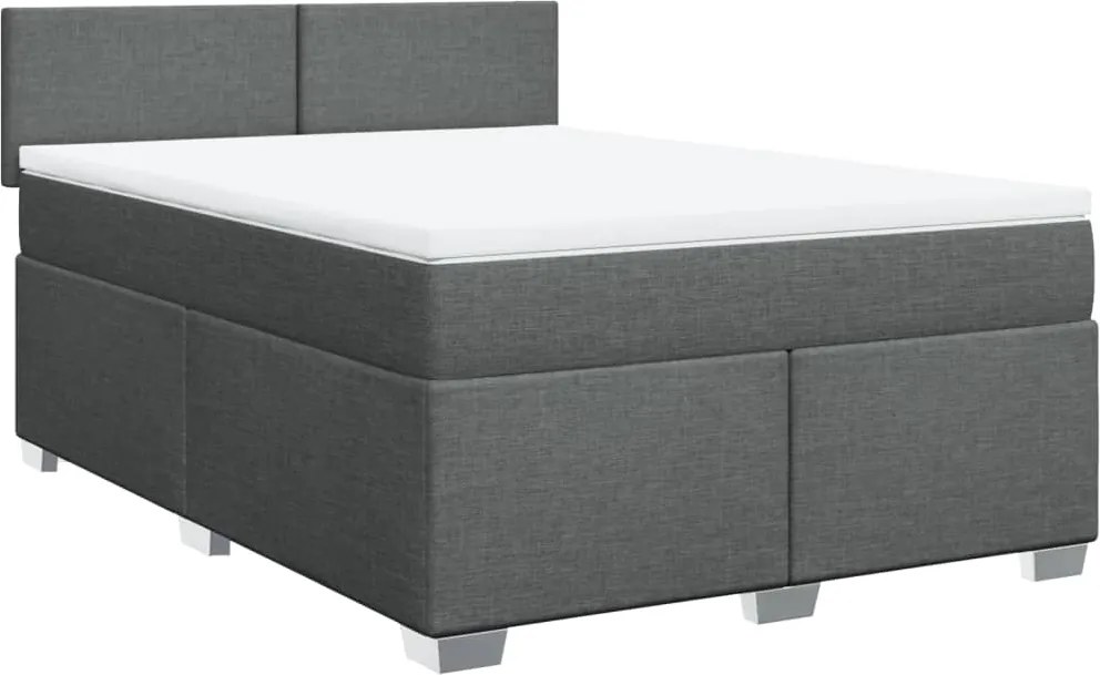 Box spring postel s matrací tmavě šedý 140 x 190 cm textil 3285877