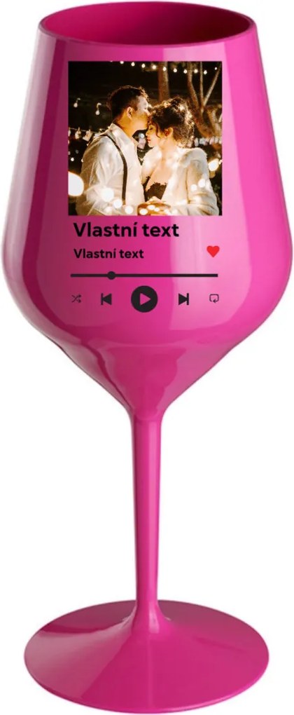 Personalizovaná nerozbitná sklenice s motivem přehrávače