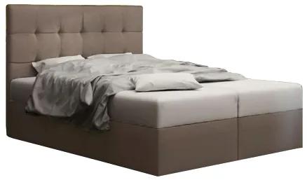 Manželská postel Boxspring 140 cm Duel 2 (hnědá) (s matrací a úložným prostorem). 1046445