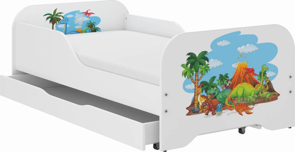Wooden Toys Dětská postel MIKI 140x70 DINO WORLD