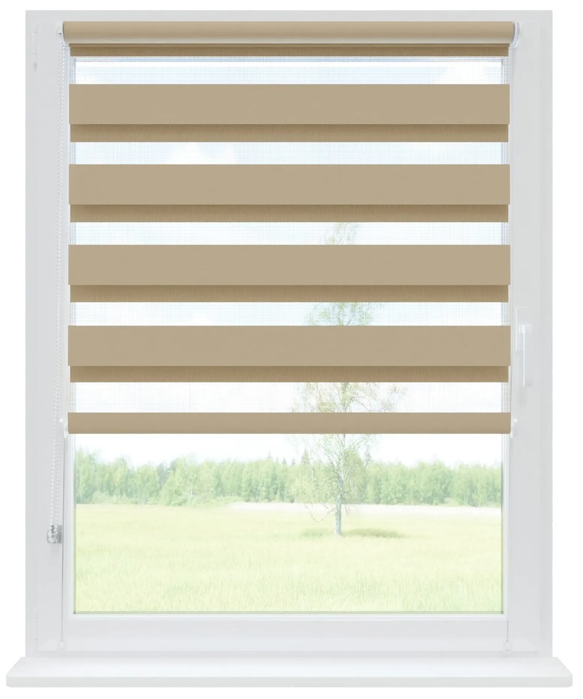 Roleta Den Noc neinvazivní soft Tmavě béžová 64x220 cm