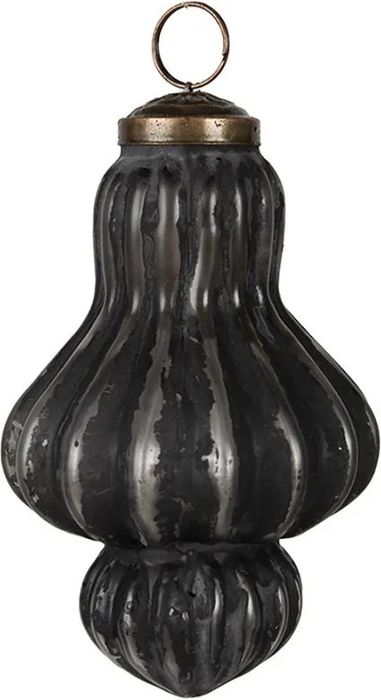Granitová antik skleněná vánoční ozdoba stromek Noirre - Ø 7*12 cm