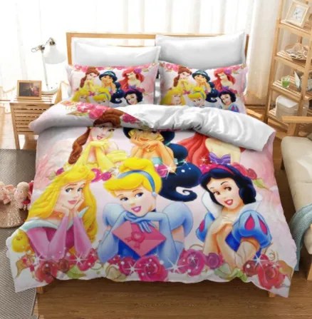 3-dílné ložní povlečení Disney princezny Varianta: Princezny 01, Velikost: EU Double (200x200cm)