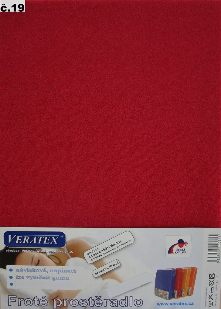 Veratex Froté prostěradlo 120x200 cm (č.19-vínová)