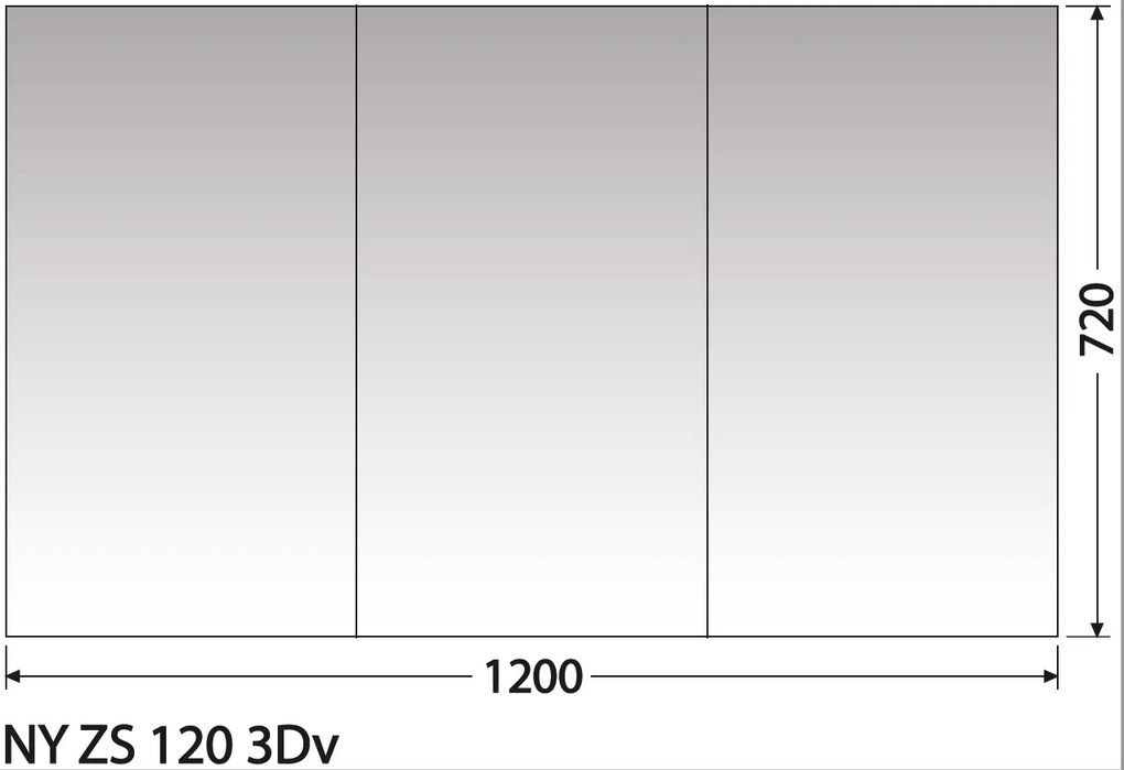 INTEDOOR zrcadlová skříňka bez osvětlení NY ZS 120 3Dv Varianta: A5606 Modrá Indigo MAT