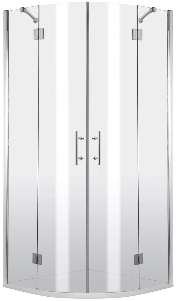 Deante Abelia, čtvrtkruhový sprchový kout s výklopnými dveřmi 80x80 cm, výška 200cm, 6mm čiré sklo s ActiveCover, chromový profil, KTA_052P