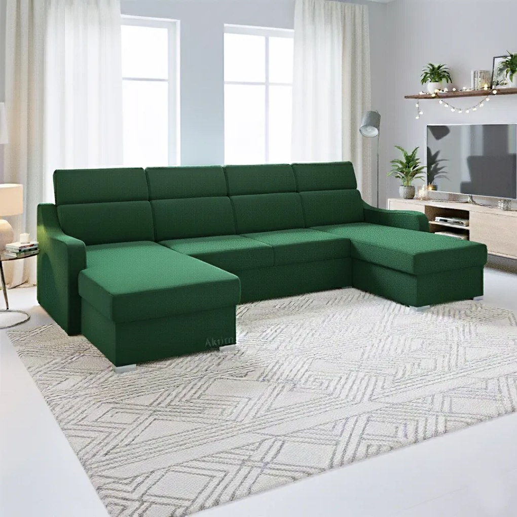Sedací souprava MIKELI U | 158x301x158 cm | rozkládací + 2x úložný prostor | VÝBĚR TKANINY