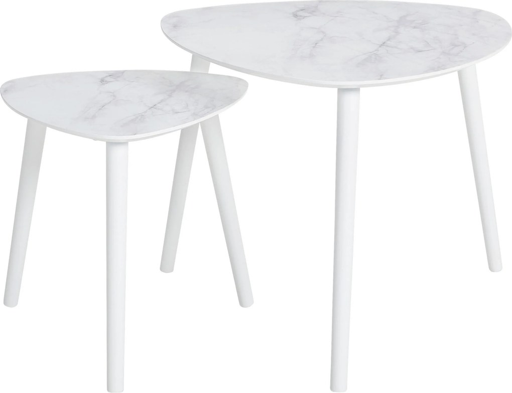 XXXLutz SADA ODKLÁDACÍCH STOLKŮ, vícebarevná, bílá, dřevo, 60/40/60/40/48/40 cm PBJ - Online Only konferenční stolky - 007968026801