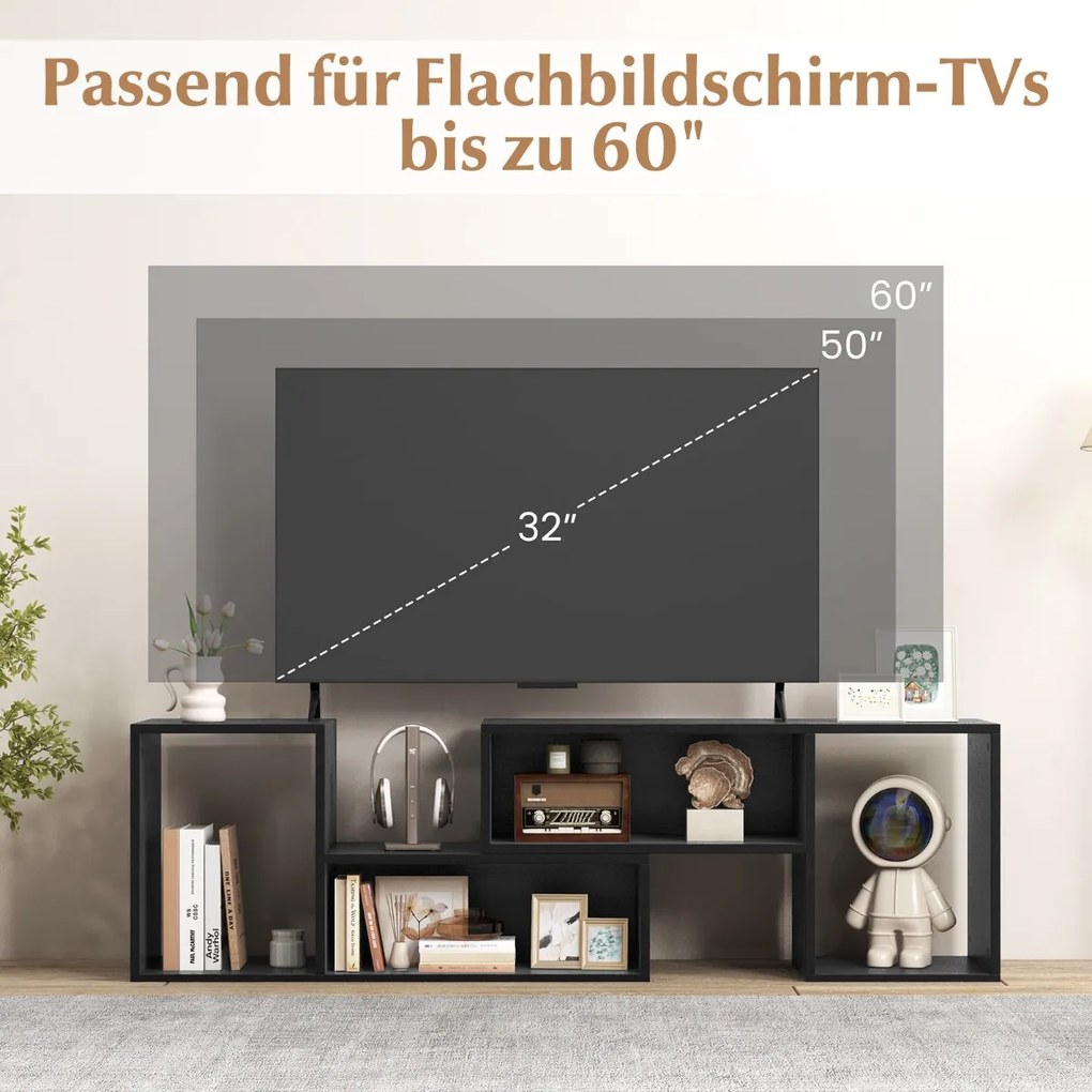 Costway Televizní skříň 2dílný bezplatný kombinovaný televizní stojan